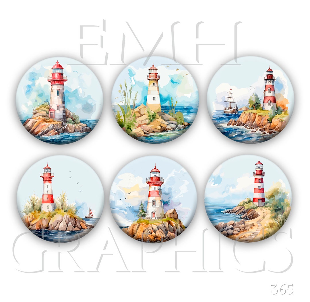 Lighthouse Magnets: Coastal Nautical Decor, Set of 6 - Etsy