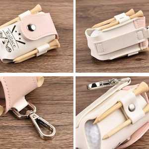 Golf Ball Bag Personalized, Leather Golf Pouch, Custom Golf Ball and ...