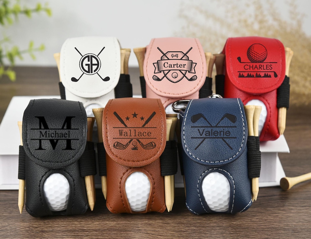 Personalized Golf Ball Bag, Golf Ball Bags, Leather Golf Pouch, Golf ...