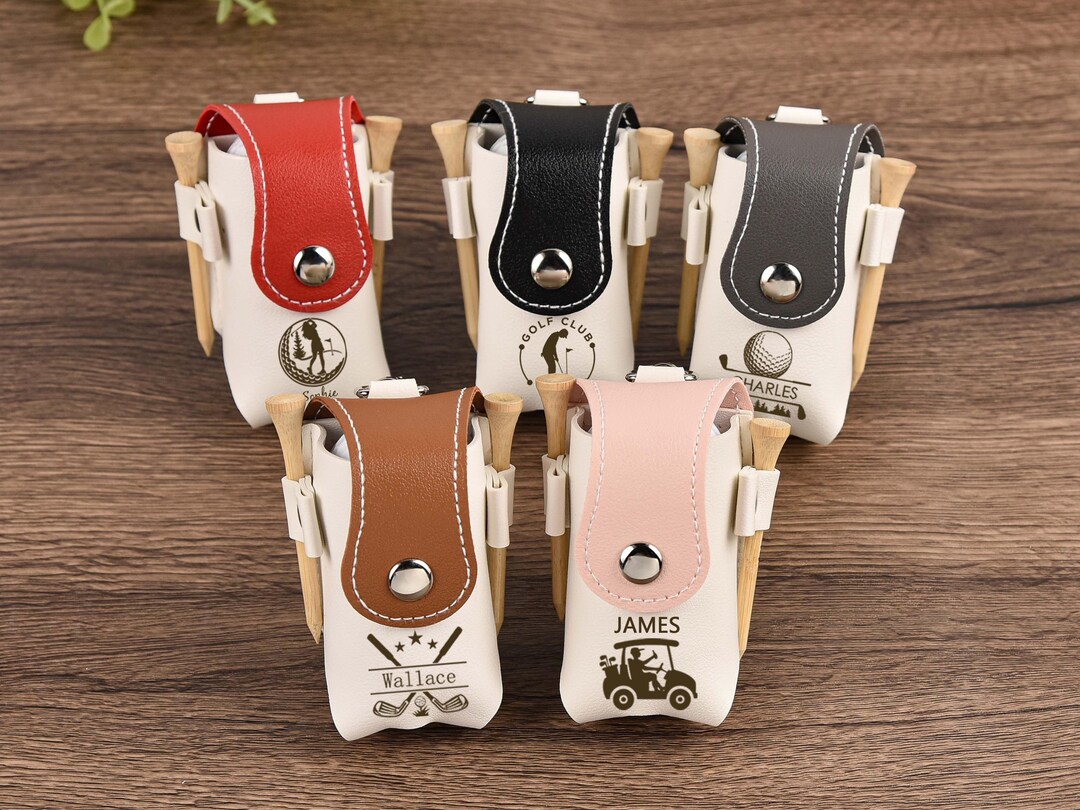 Personalized Golf Ball Bag, Leather Golf Pouch, Custom Golf Ball and ...