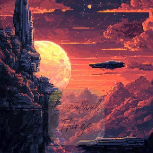 Poster Bundle Retro Space Pixel Art Set 4 Galactic Prints for Sci-fi ...