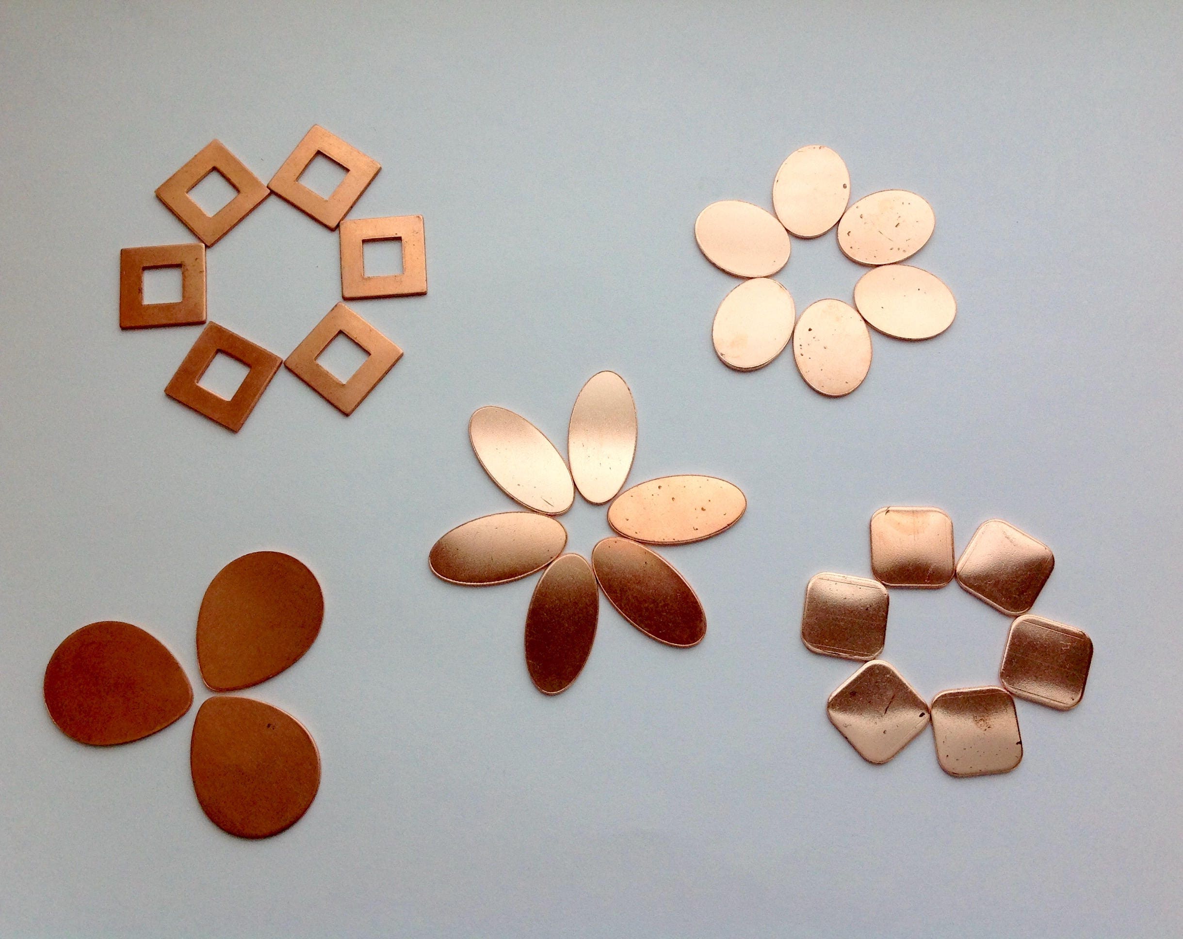 Copper Stamping Blanks - 18 Gauge Copper - Oval, Square or Teardrop ...