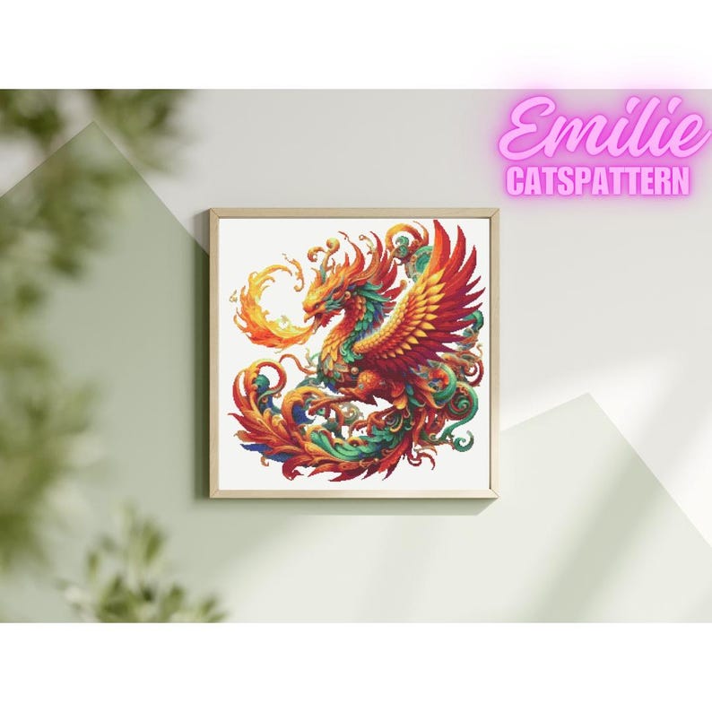 Phoenix PDF Cross Stitch Pattern, Instant Download, Modern Fantasy ...
