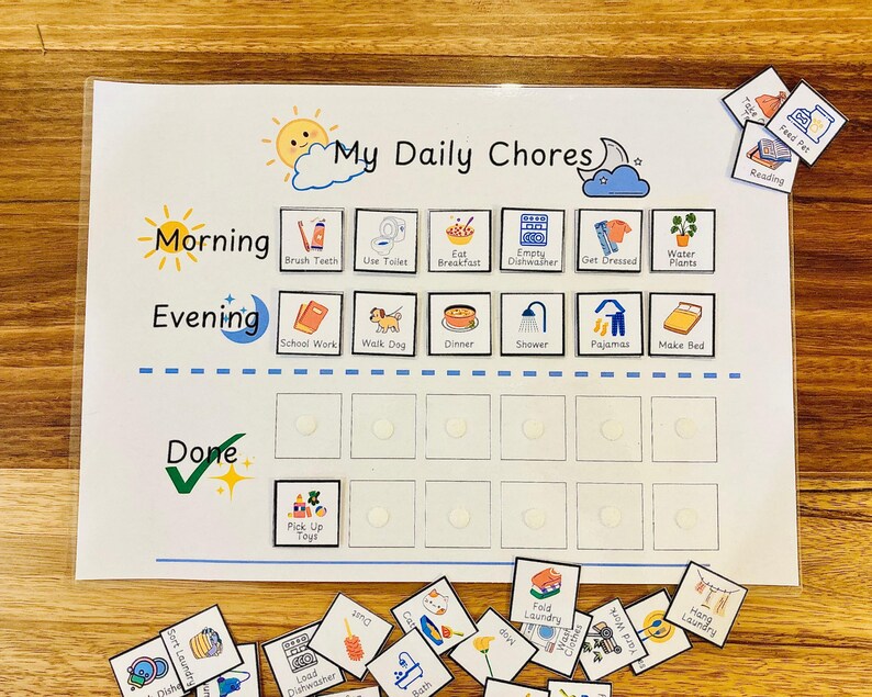 Kids Daily Responsibilities Chart, Printable Daily Routine, Chore Chart ...