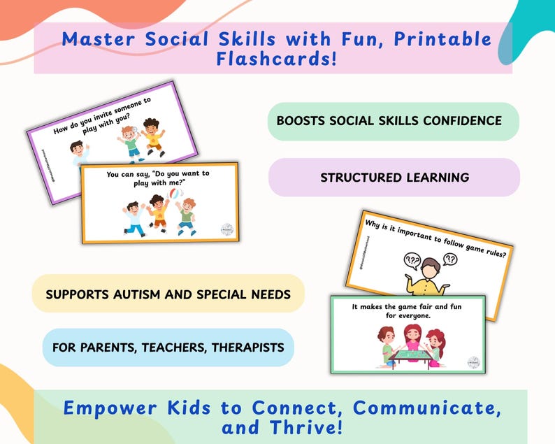 Printable Social Skills Flashcards for Kids | Autism Special Needs ...