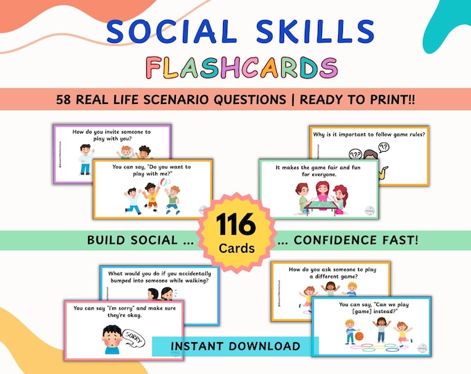 Social Skills Flashcards for Students With Autism & Special Needs ...
