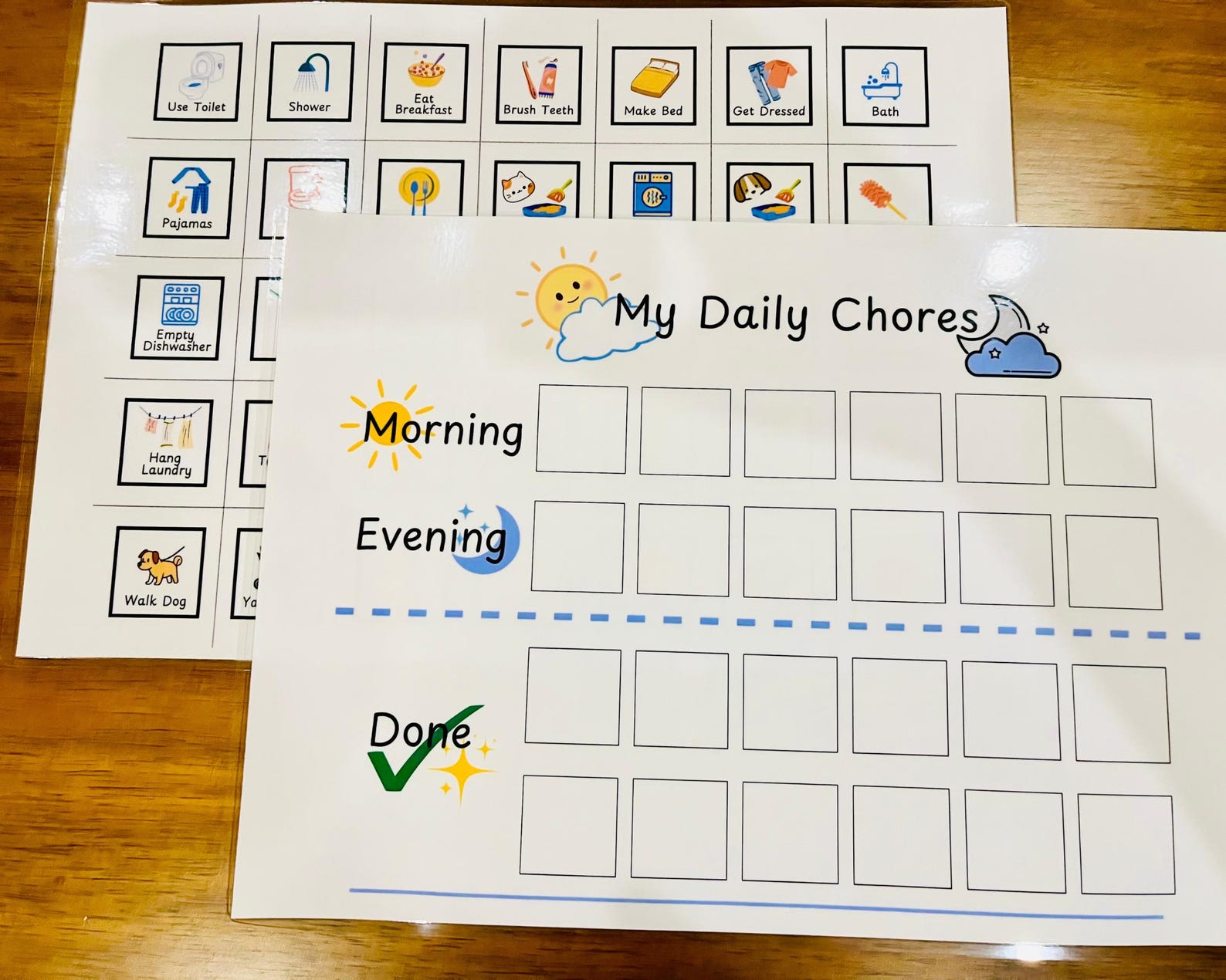 Kids Daily Responsibilities Chart, Printable Daily Routine, Chore Chart ...