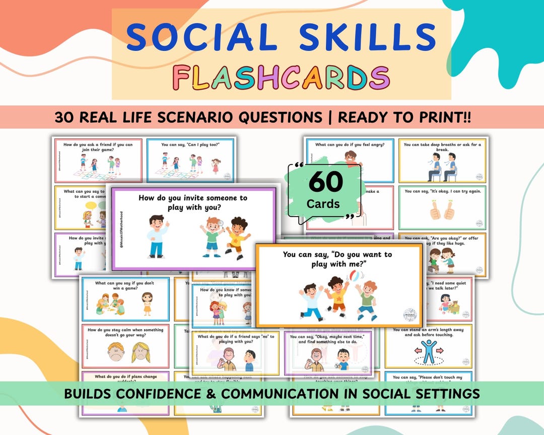 Printable Social Skills Flashcards for Kids | Autism Special Needs ...