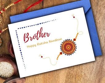 Brother, Raksha Bandhan Card, Rakhi Card, Printable, INSTANT DIGITAL ...