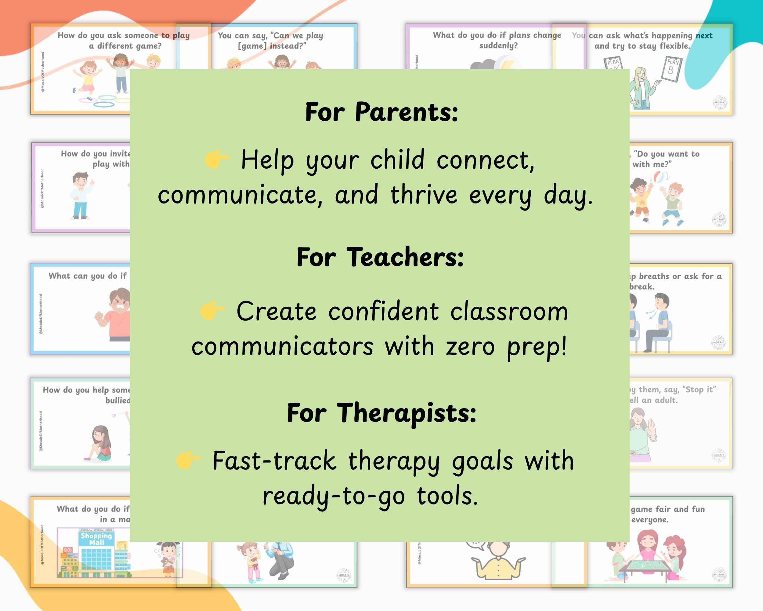 Printable Social Skills Flashcards for Kids | Autism Special Needs ...