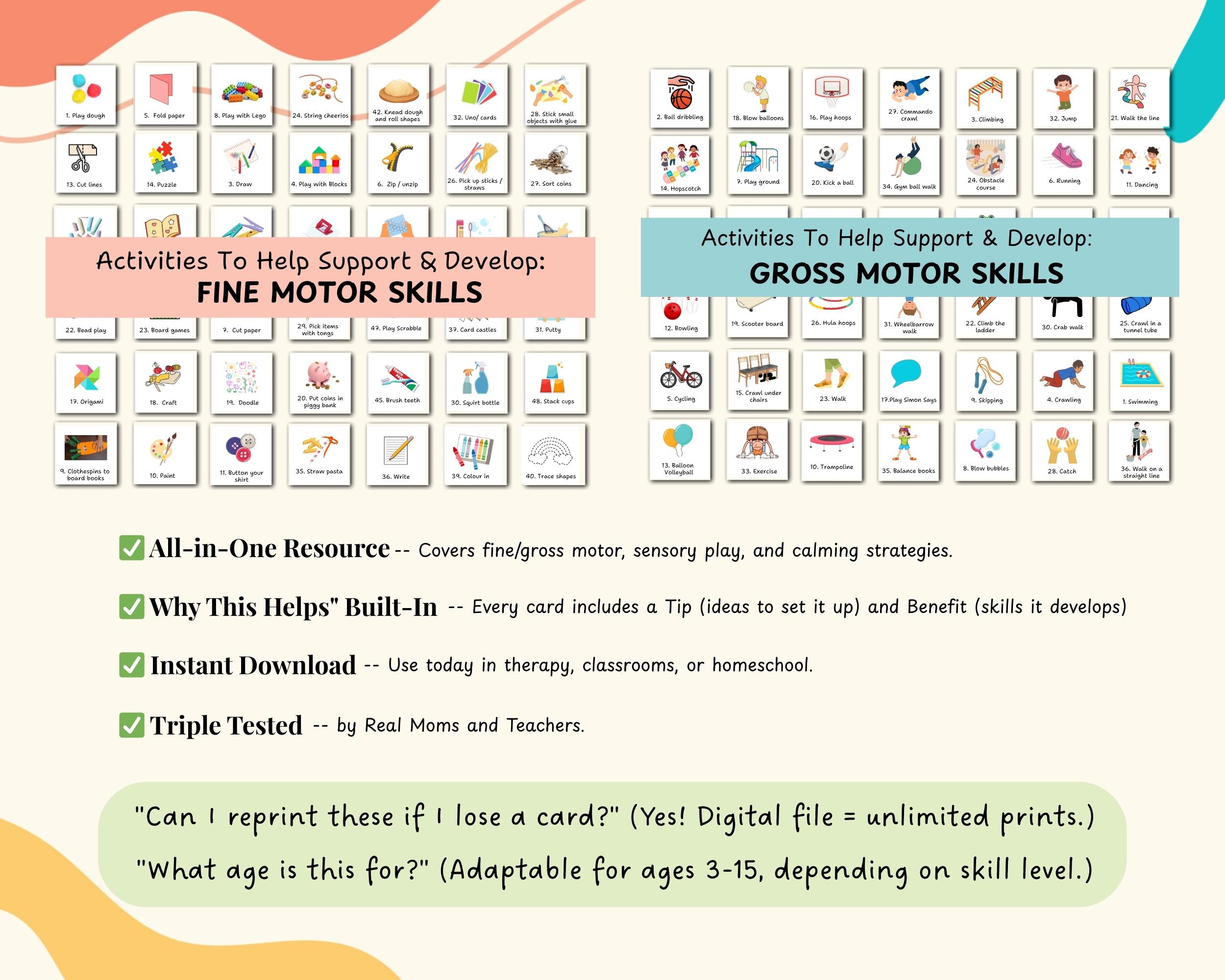 Occupational Therapy Activity Cards Bundle- 192 Visuals for Fine and ...