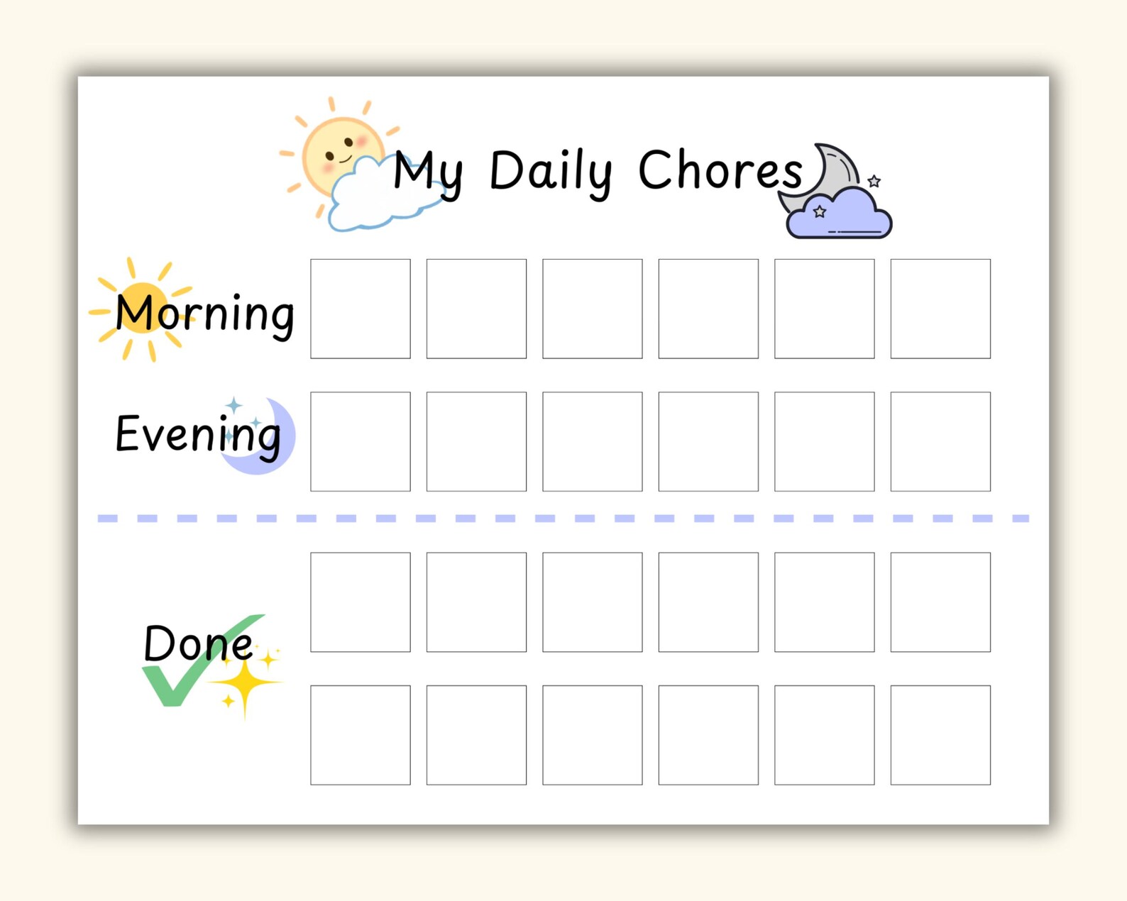Kids Daily Responsibilities Chart, Printable Daily Routine, Chore Chart ...