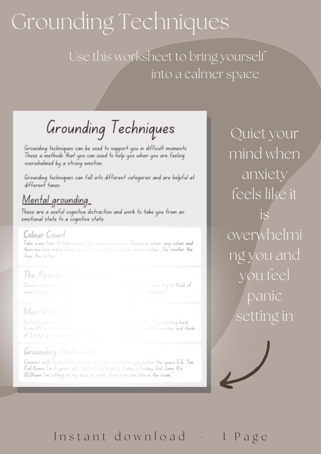 Grounding Techniques Resource | Grounding Strategies | Calming ...