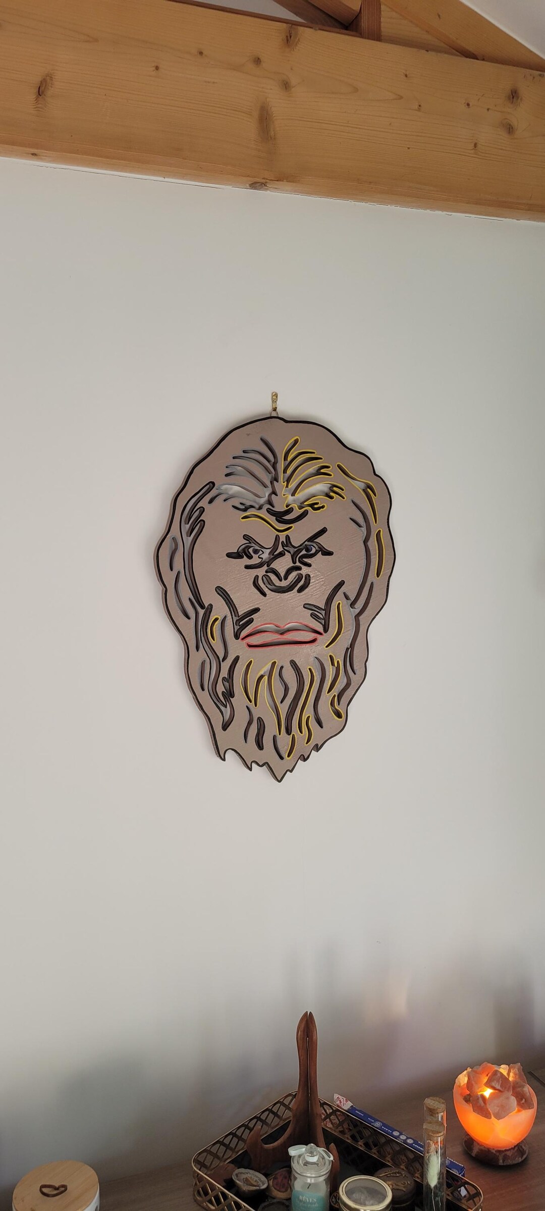 Fascinating Cro-magnon Head, Wooden Wall Decoration, XXL Sign ...