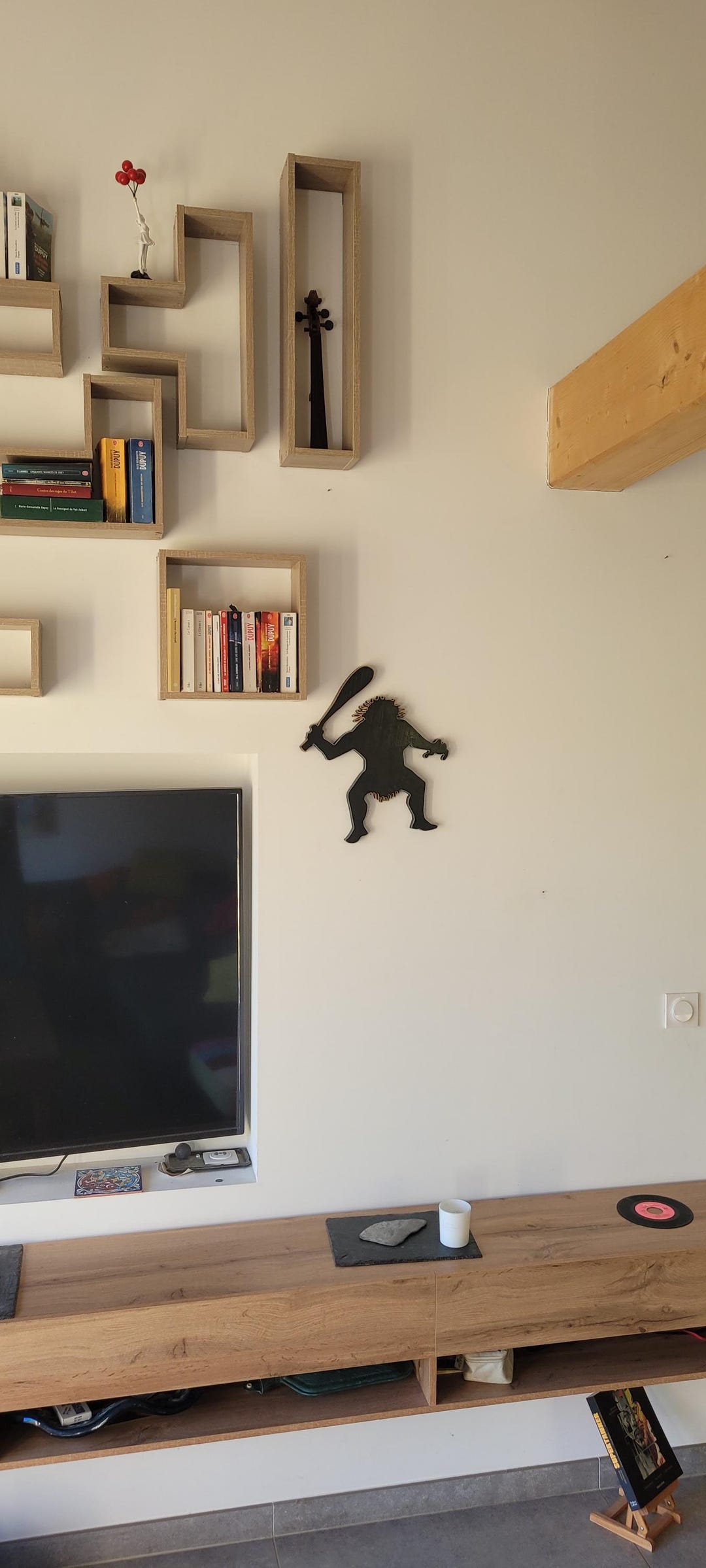 Caveman and His Club, Wooden Wall Decoration, 42 Cm Sign, Interior ...