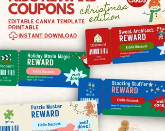 Editable Christmas Coupon Book for Kids, Kindness Coupons for Kids ...