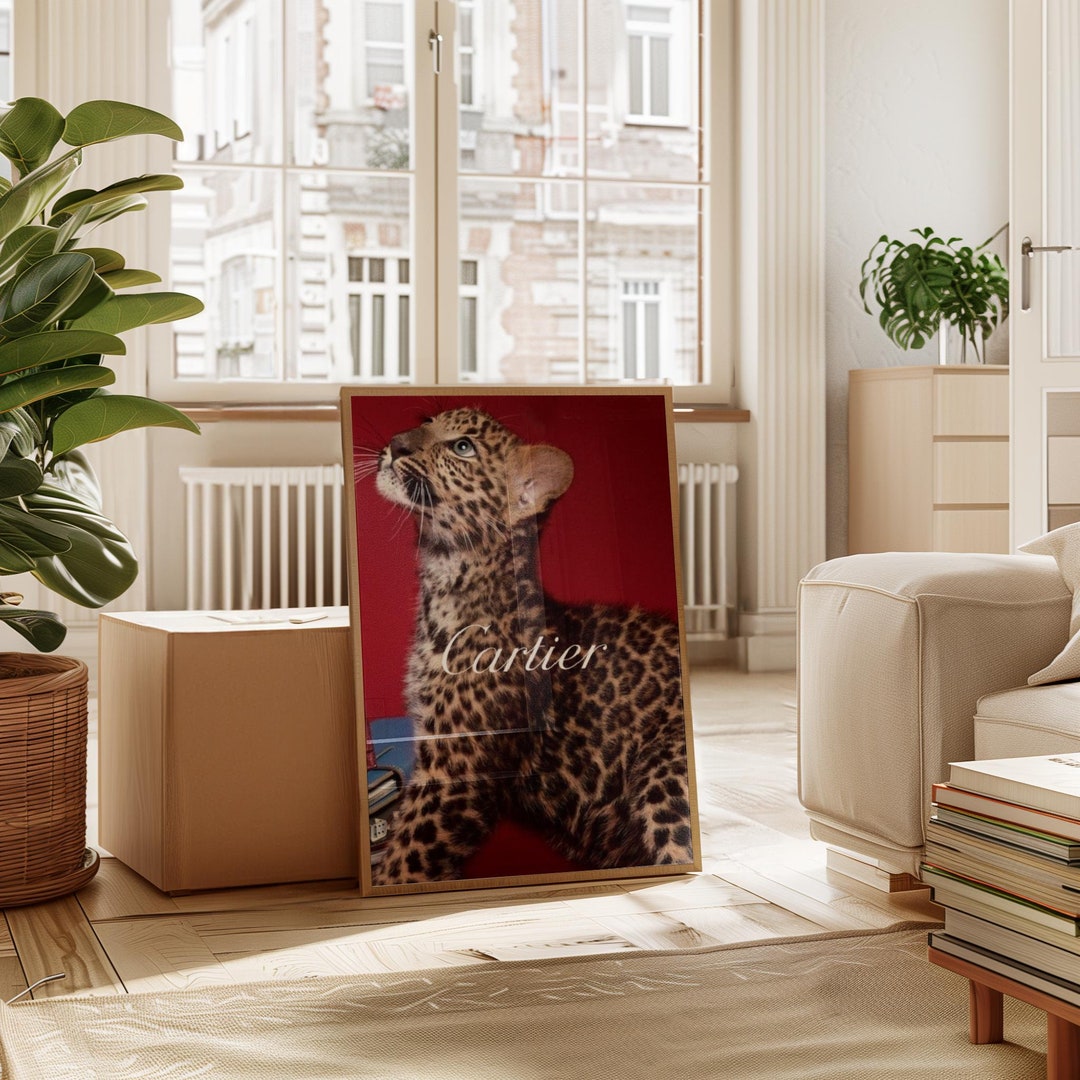Cartier Poster Designer Wall Art Red Leopard Wall Art Leopard Print ...