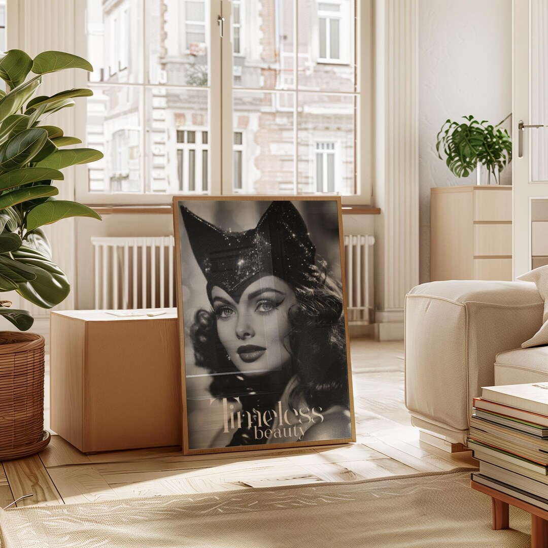 Retro Woman Print Black and White Wall Art Vogue Print Fashion Poster ...