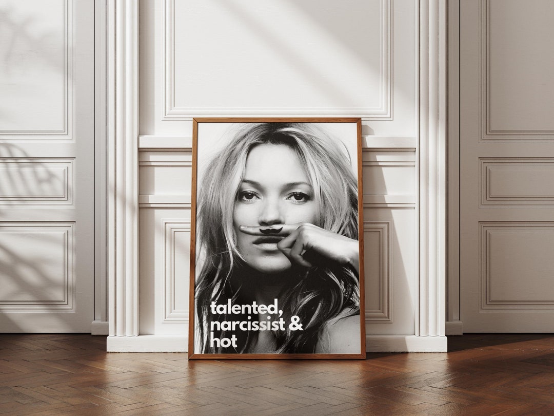 Kate Moss Poster Black and White Wall Art Vogue Poster Fashion Wall Art ...