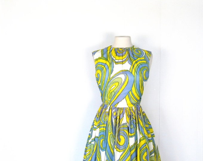 Vintage 60s Dress / 1960s Dress / Summer Swirl / Full Skirt / - Etsy