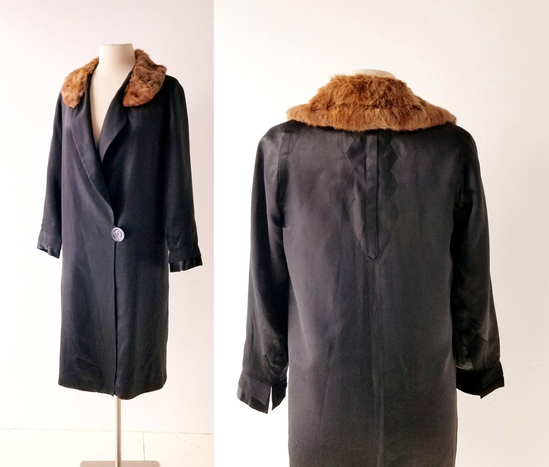 Vintage 1920s Coat Flapper Coat Fur Collar Coat XS - Etsy
