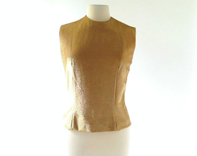 Gold Lamé Top / Vintage 1960s Blouse / 60s Top / Medium M - Etsy