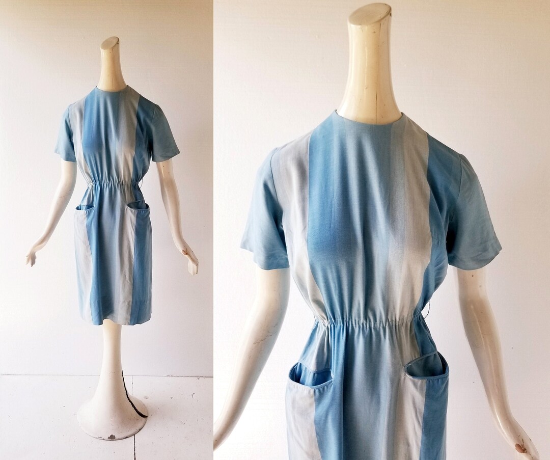 50s Blue Dress Sky Gradient 1950s Dress XS S - Etsy