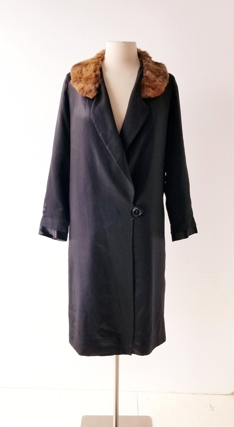 Vintage 1920s Coat Flapper Coat Fur Collar Coat XS - Etsy