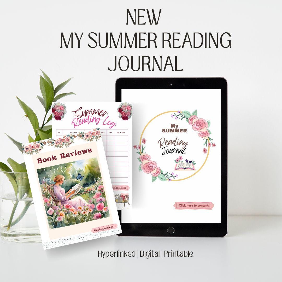 Summer Reading Journal | Digital Download | Pink Floral-themed Book ...
