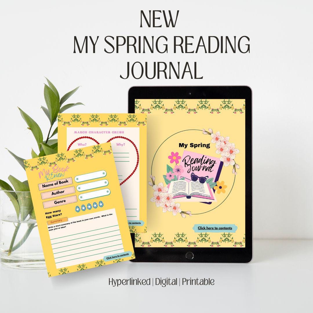 Spring Reading Journal | Digital Download | Spring-themed Book Tracker ...