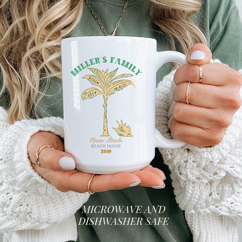 Palm Tree Mug Custom Beach Morning Coffee Cup Personalized Gift Idea ...