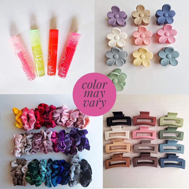 Hair Accessory Mini Gift Box Employee Appreciation Scrunchies & Clips ...