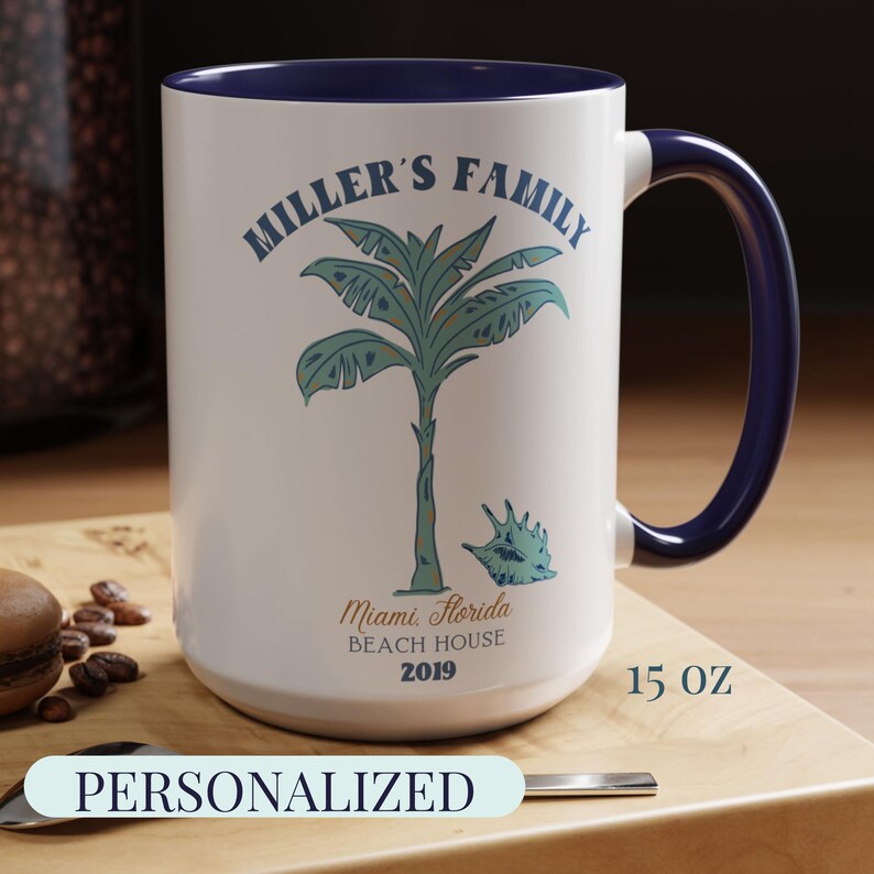 Coastal Palm Tree Mug Custom Home Decor Beach Morning Coffee Cup ...