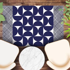 Coastal Navy Blue Pattern Rug Beach Dark Blue Home Decor Nautical ...