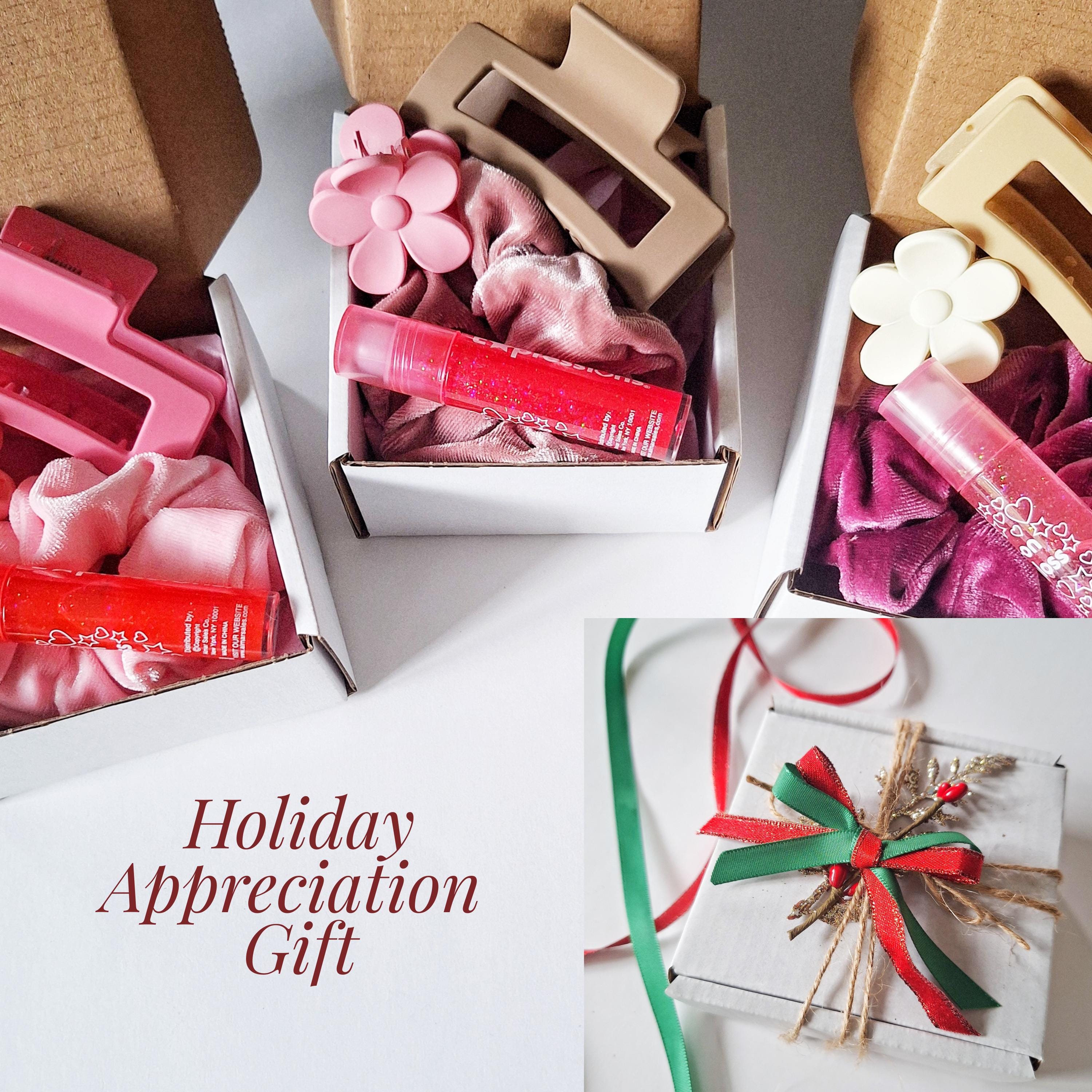 Hair Accessory Mini Gift Box Employee Appreciation Scrunchies & Clips ...