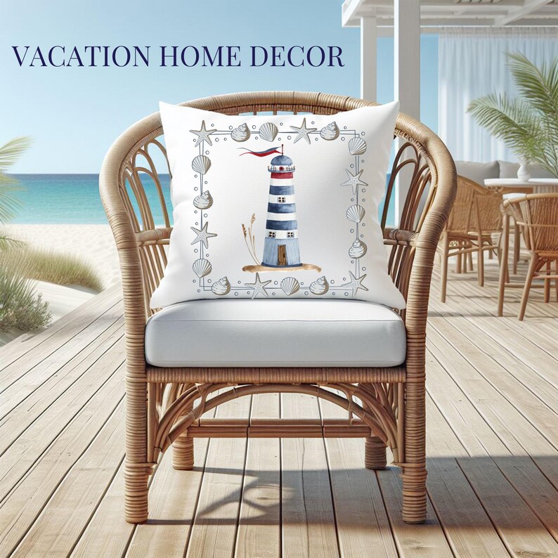 Light House Pillow Coastal Beach Home Decor Boat Coastal Pillow Beach ...