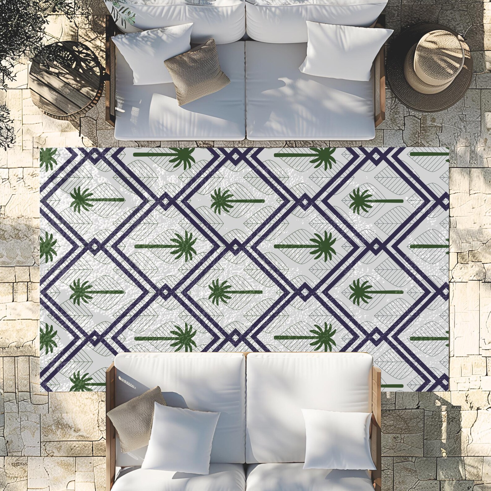 Palm Tree Patern Coastal Living Beach Home Decoration - Etsy