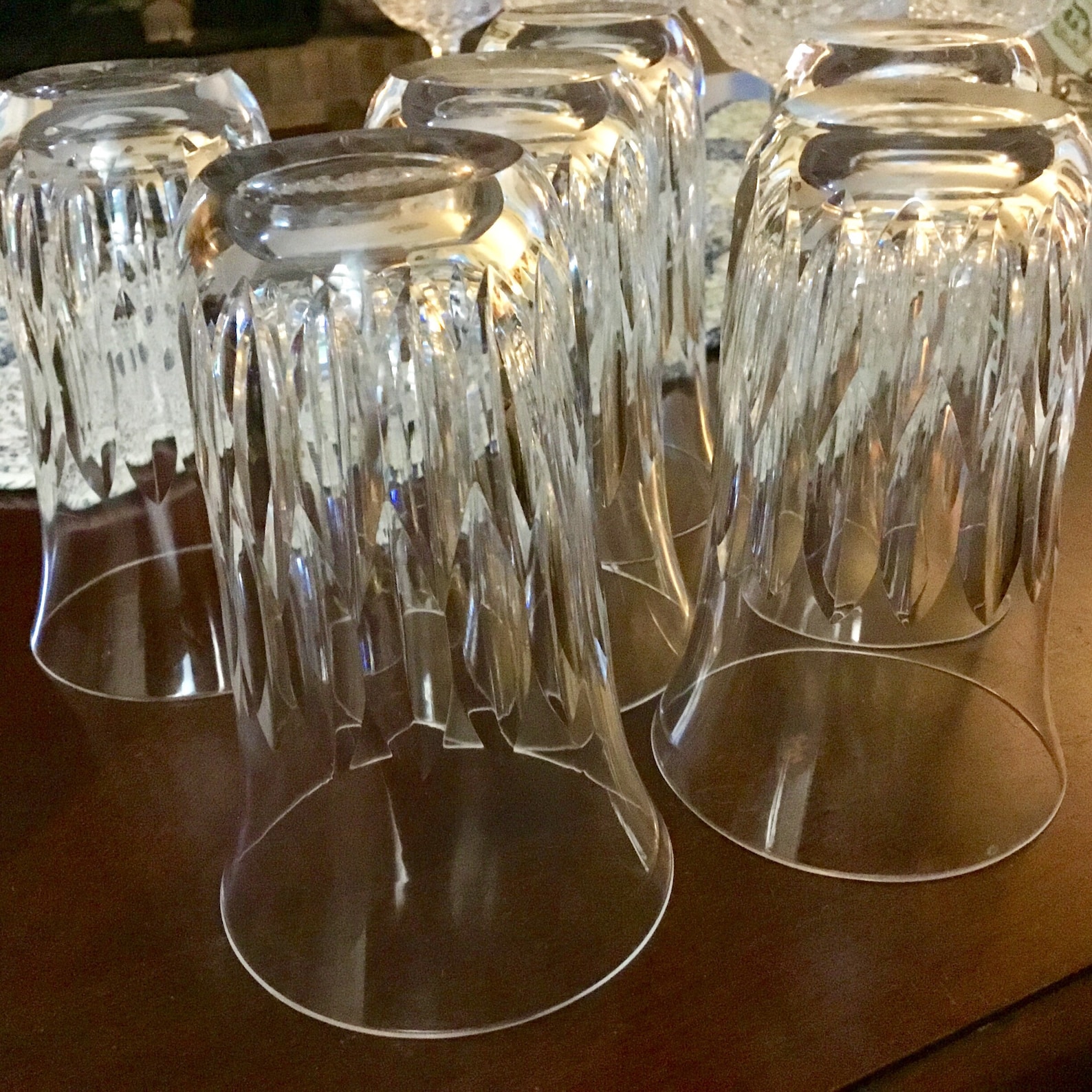 Vintage Crystal Barware, Highball Crystal Glassware, Diamond Column Cut ...