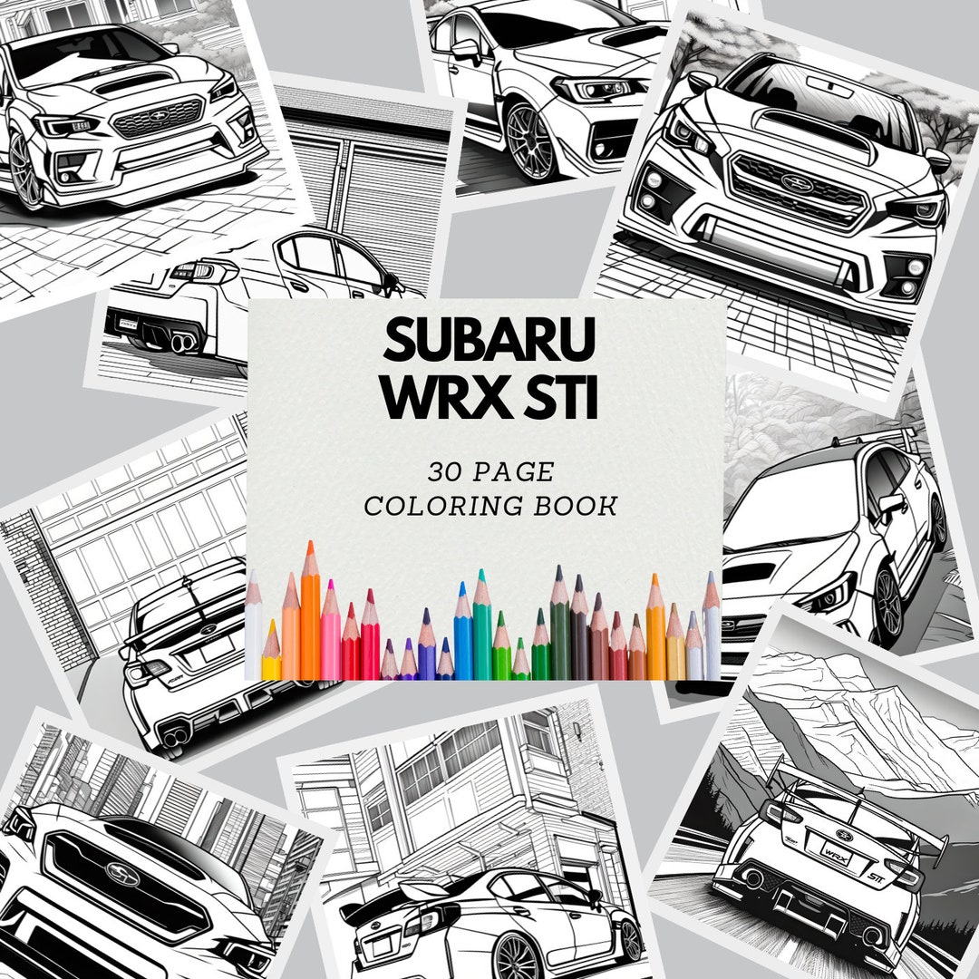 Kids Subaru WRX STI Sports Car Coloring Book - Etsy