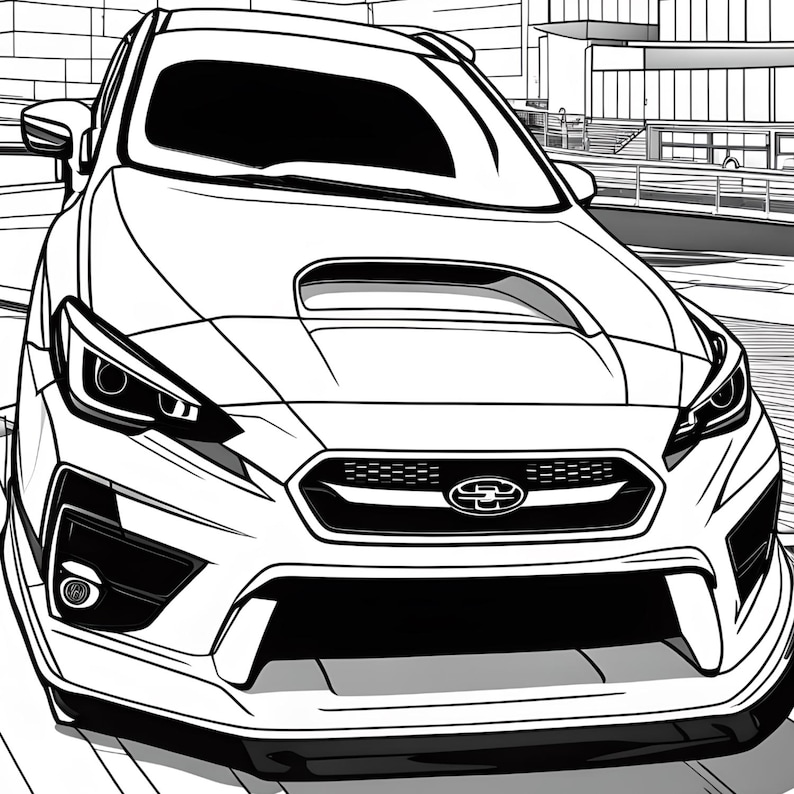 Subaru WRX STI Coloring Pages: 30 Car Designs (PDF Download) - Etsy ...