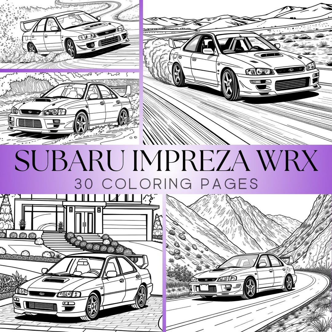 Subaru Impreza WRX Sports Car Coloring Pages. 30 Printable Sports Car ...
