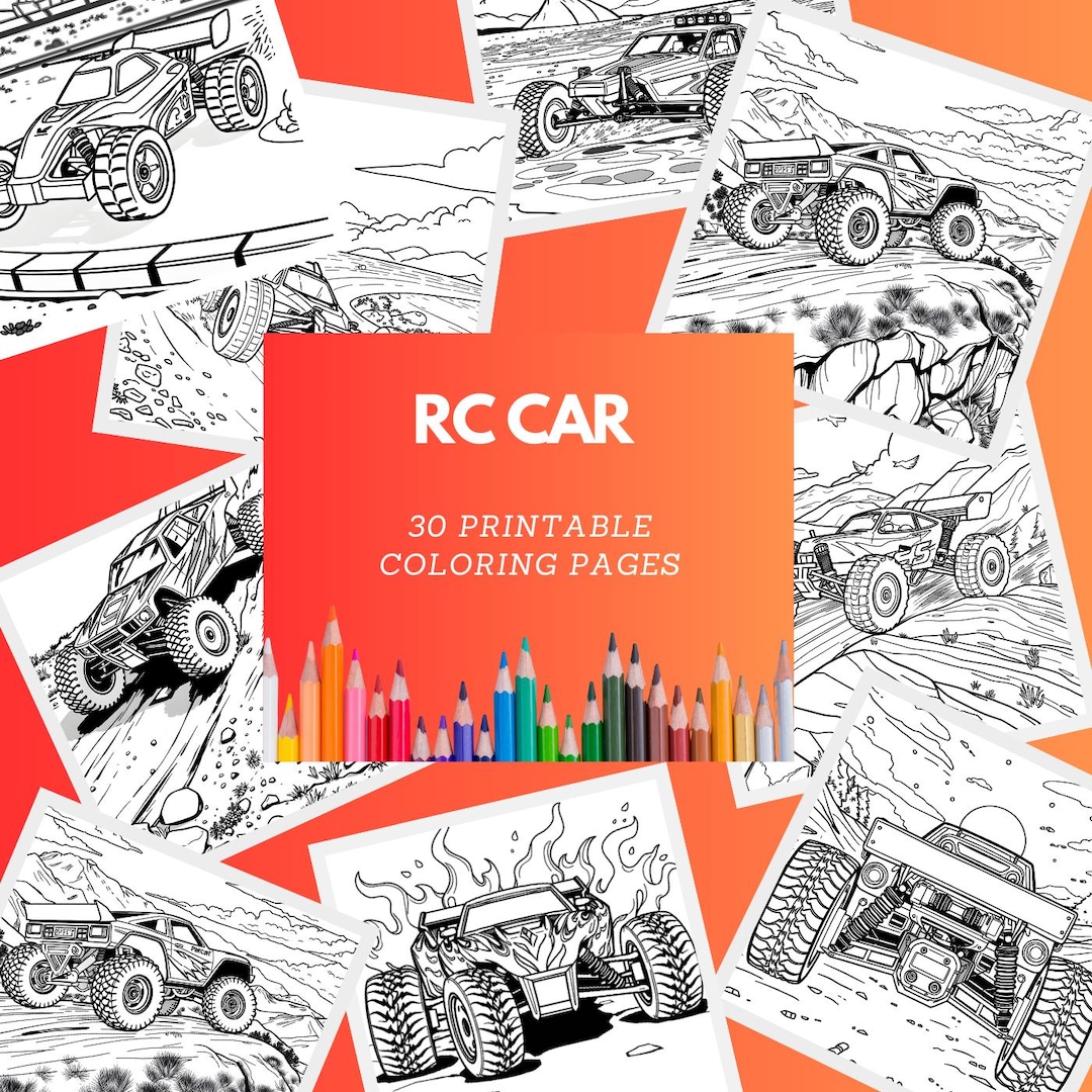 RC Car Coloring Pages. 30 Printable RC Car Coloring Pages for Kids. - Etsy