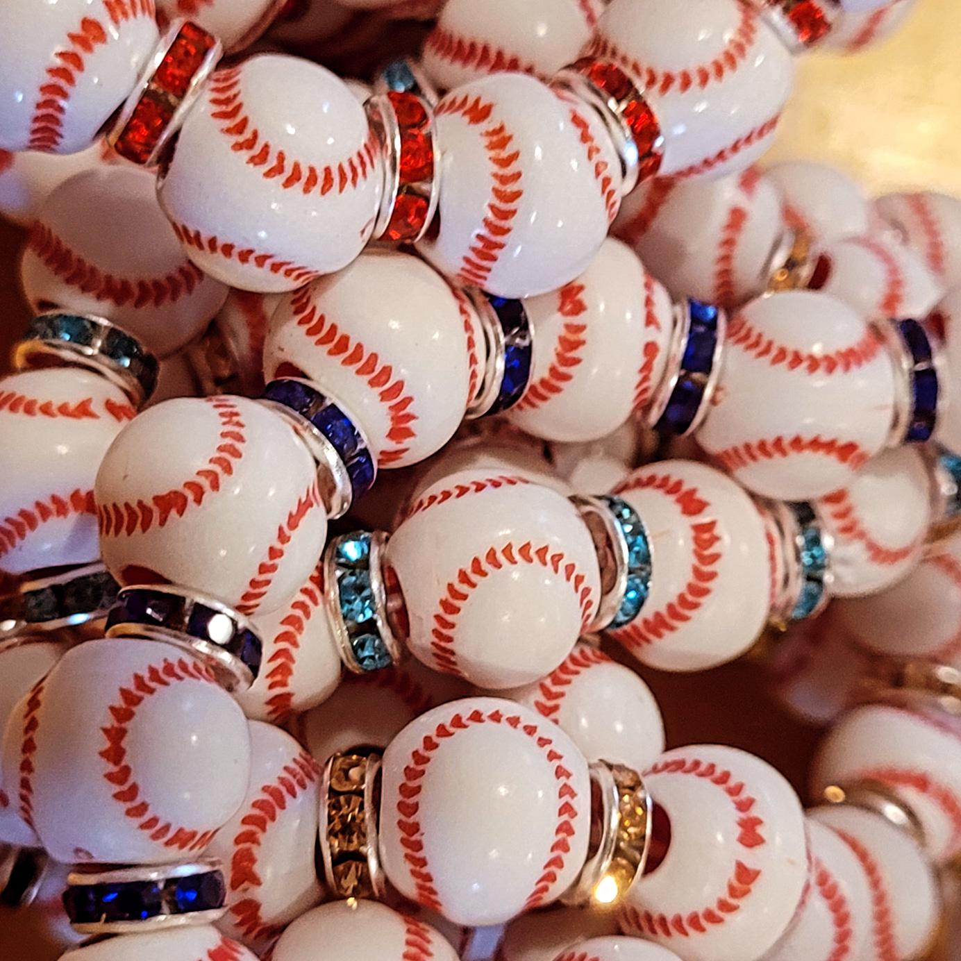 Baseball Bling Beaded Bracelet - Etsy