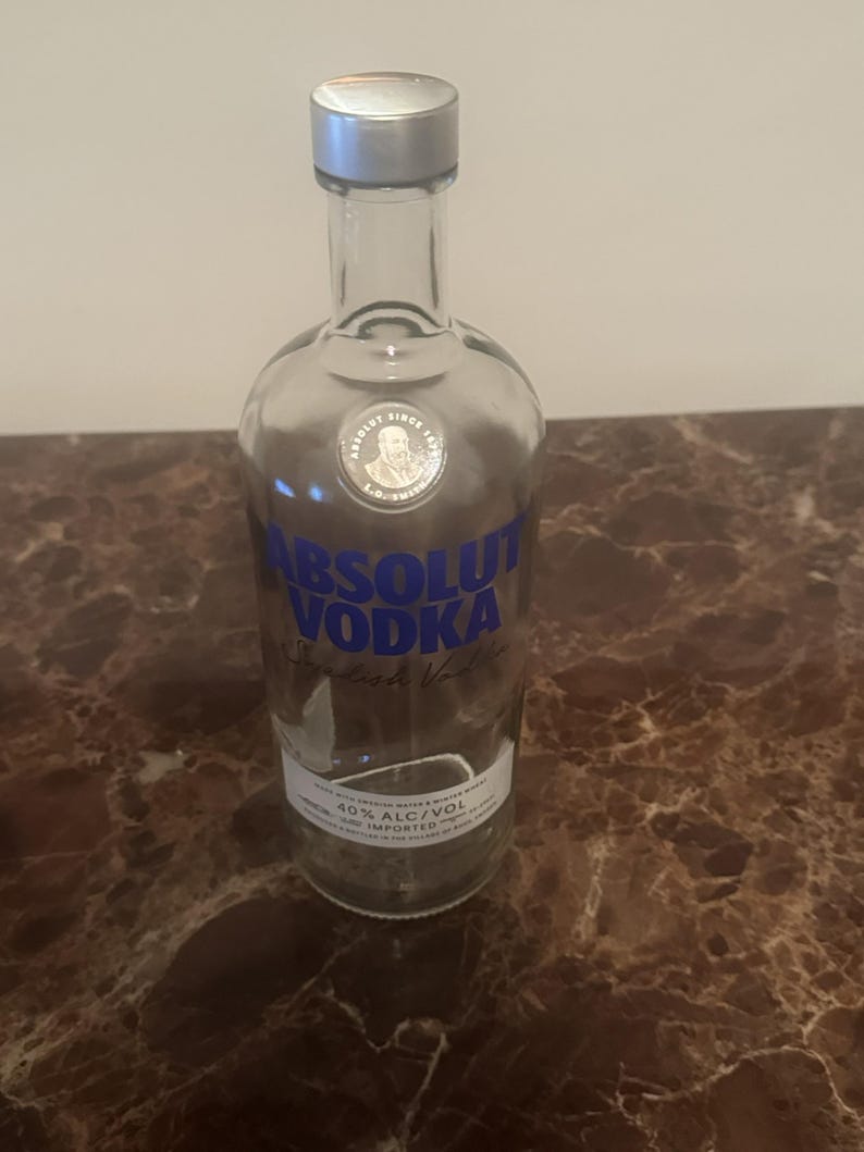 Absolute Vodka Empty Bottle - Etsy