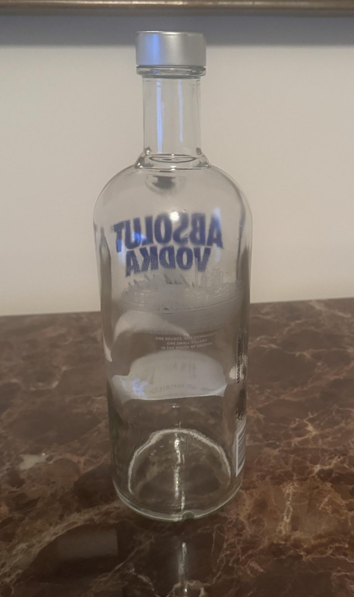 Absolute Vodka Empty Bottle - Etsy