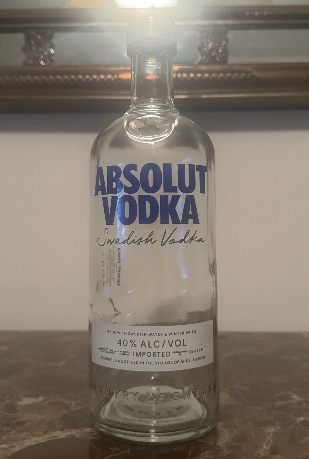 Absolute Vodka Empty Bottle - Etsy