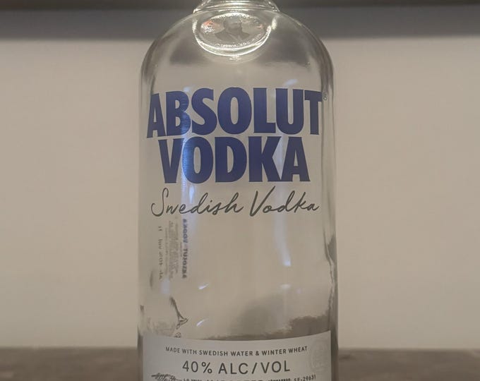 Absolute Vodka Empty Bottle - Etsy