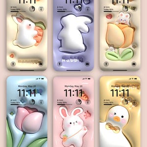 6 Cartoon 3D Smartphone 4k Wallpaper Bundle Digital Download Ios Home ...