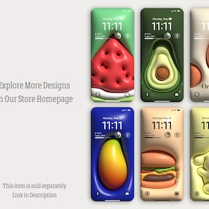 6 Cartoon 3D iPhone Wallpaper Bundle | Digital Download | Ios Home ...