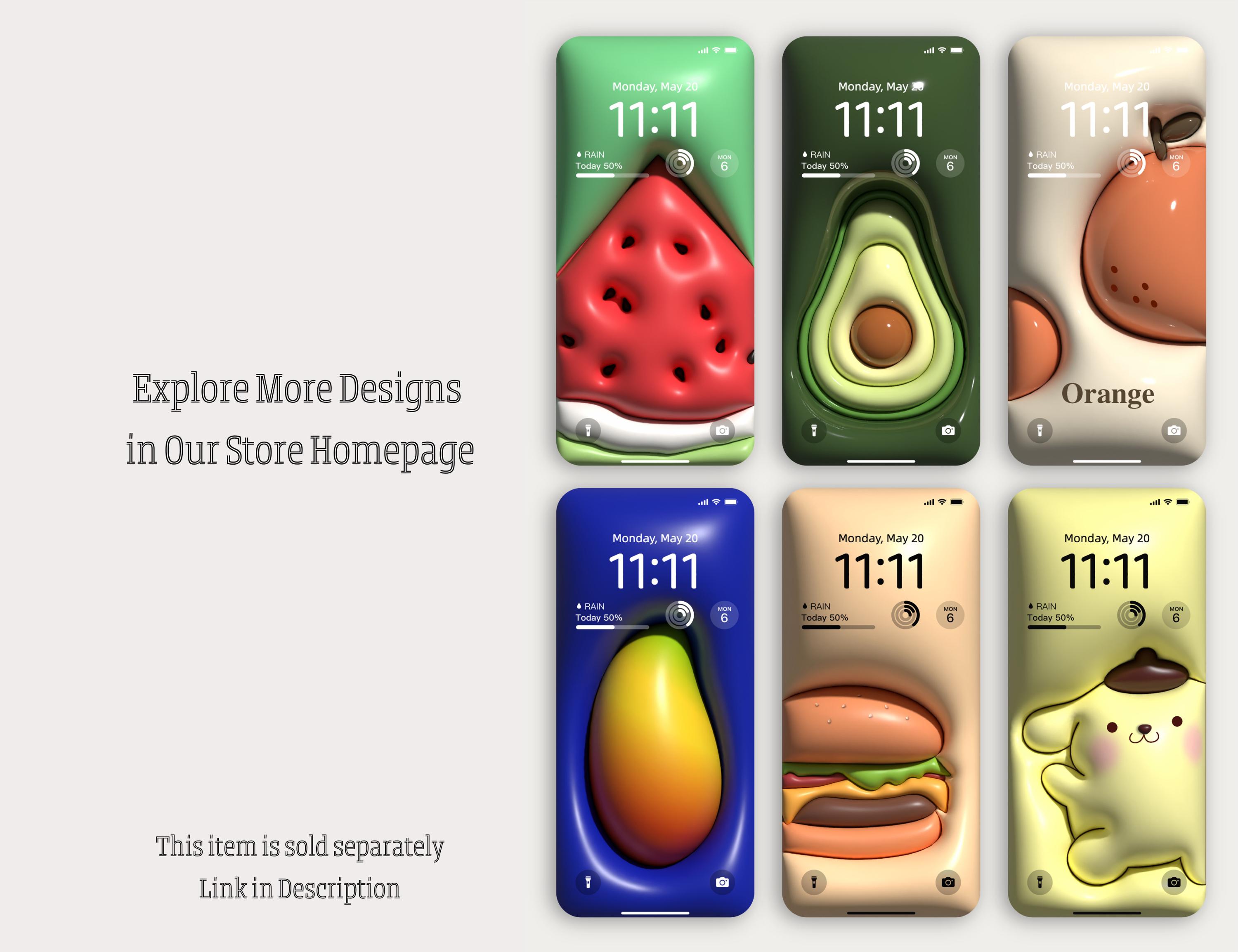 6 Cartoon 3D iPhone Wallpaper Bundle | Digital Download | Ios Home ...